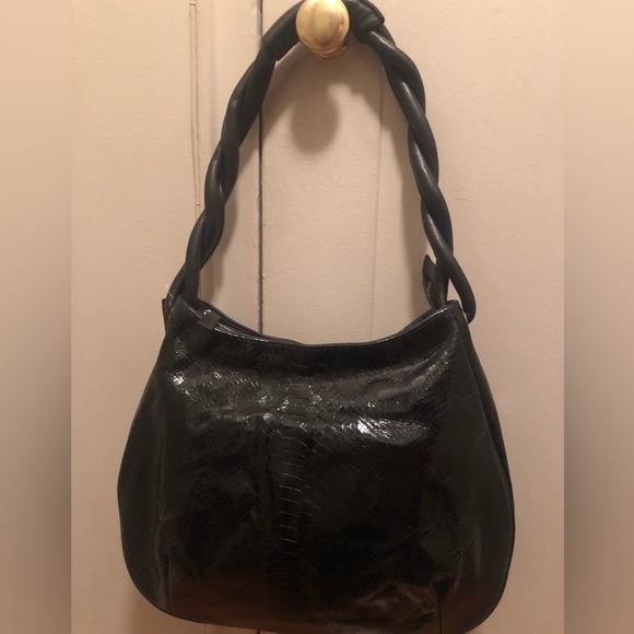 Bags | Nwt Stunning Christopher Augmon Black Snakeskin London Bag W ...